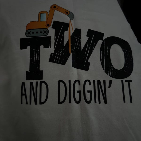 Three and Diggin' It Onesie® , Matching Birthday Shirt, Construction ...