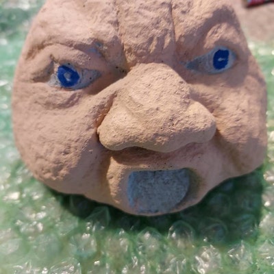 Cement Garden Rock Face, Concrete Garden Face, Angry Face, Rocks With ...