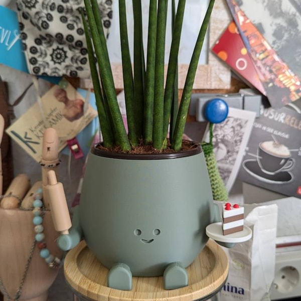 Baker Plant Pot Baking Décor Baking Lover Gifts Plant Pot Happy Face ...