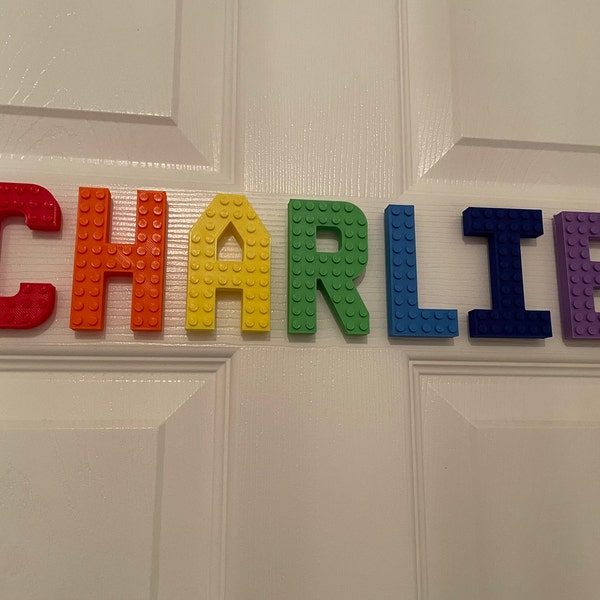 Customizable Building Blocks Name Wall Art - Wall Bedroom Decor - Kids ...