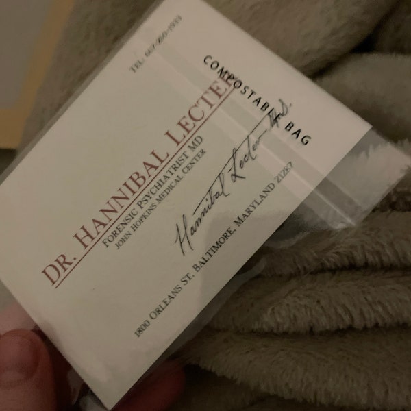 Hannibal Lecter Horror Bookmark - Business Card & Costume Prop - Etsy UK