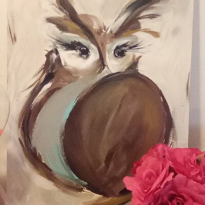 Rabbit Painting on a Wood Panel Original Art Bunny - Etsy