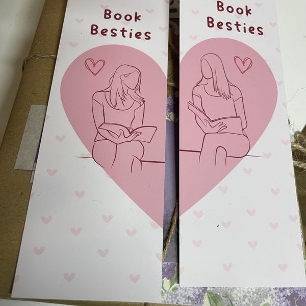 Girly Book Besties Bookmark Set, Book Lover Gift, Book Friends, Bookish ...
