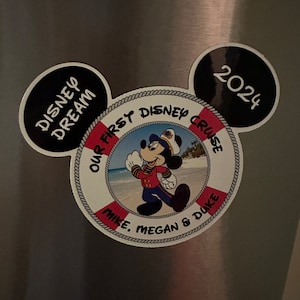 Captain Mickey Holding Family Name Banner Disney Cruise Door Magnets - Etsy