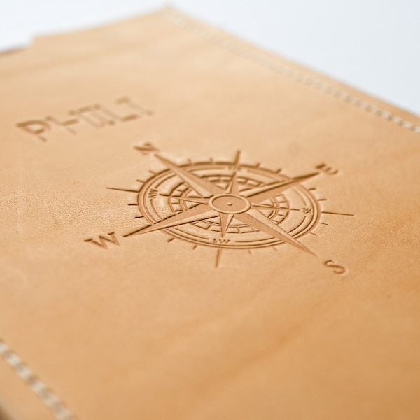 Delrin Leather Stamp: Wind Rose, Compass Passport Traveling, Leather ...