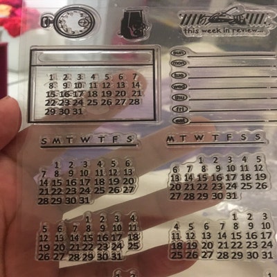 Calendar Stamp, Date Stamp, Week, Clear Stamp, Transparent Stamp ...