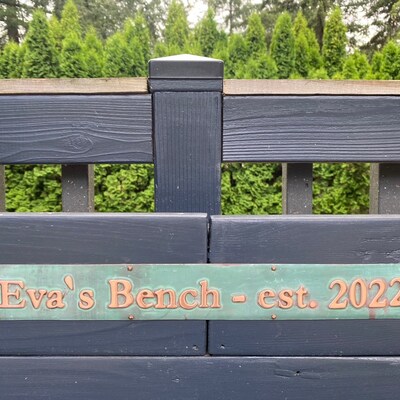 Small Copper Gate Door Name Sign Address Plaque up to 44 Letters of ...