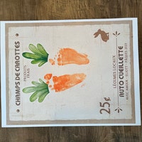 Carrot Patch EDITABLE / Footprint Foot Feet Art Craft / First Easter ...