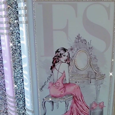 Bling Decor Glam Book Stack Custom Made Bling Books Stack of 3 Pink ...