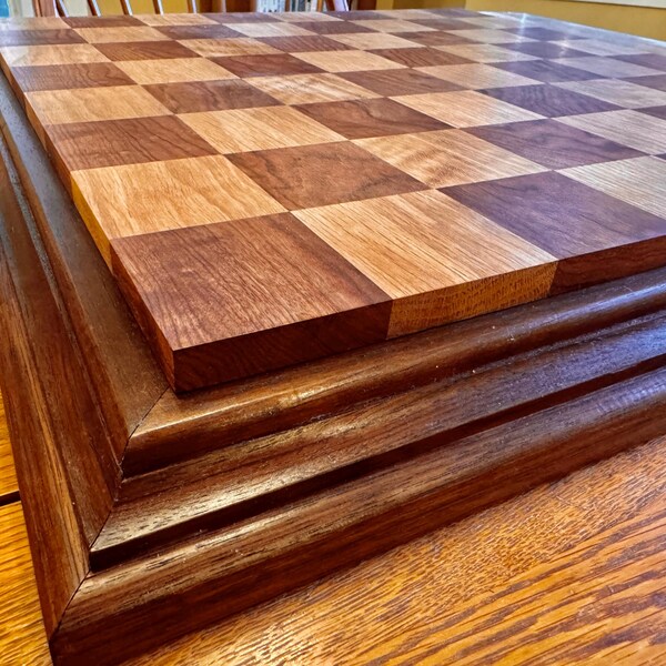 Raised Peruvian Walnut and Maple Chess Board W/ Walnut Border - Etsy
