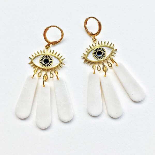 Brass Eye Charm, 4 Raw Brass Eye Charms With 1 Loop, Pendants - Pad ...