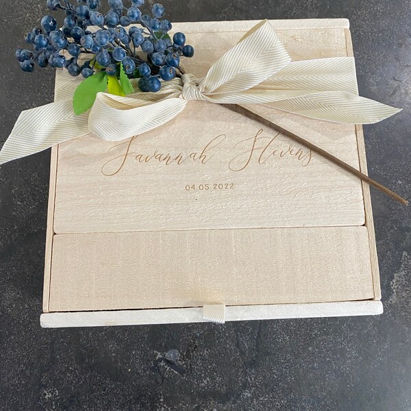 LARGE SIZE Baby Girl Keepsake Box // Personalized Box, Wood Box, Baby ...