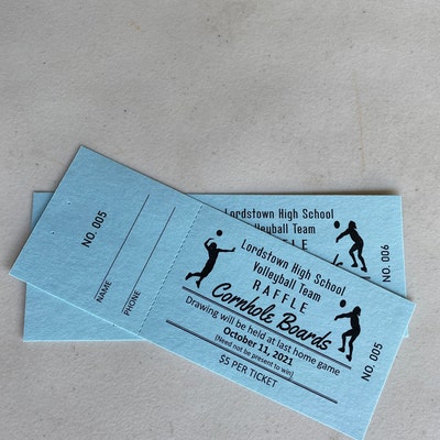 Custom Printed Numbered Raffle Tickets With Perforated Stub for ...