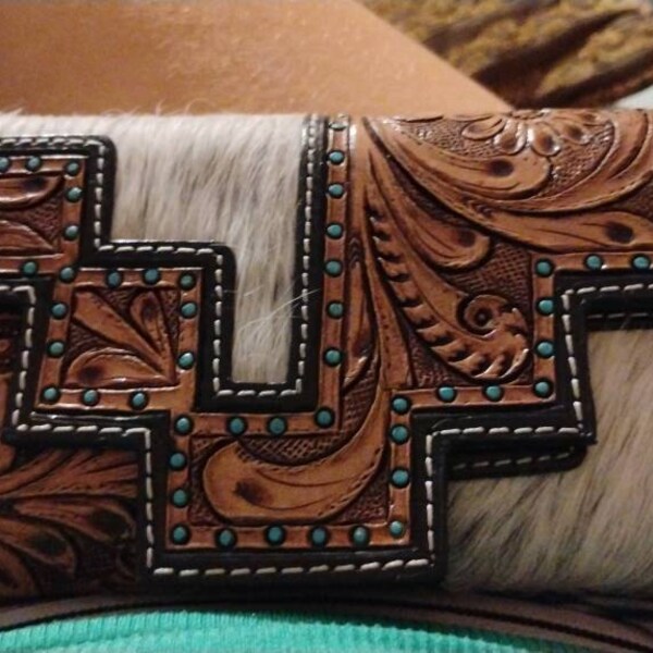 THE Bandera-western Tooled Leather Wallet-cowhide Leather Wallet With ...