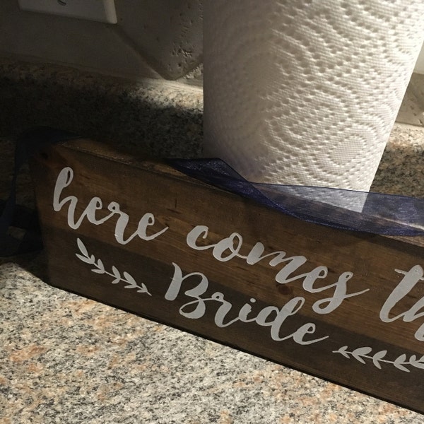 Here Comes the Bride Sign - Wedding Sign - Custom Wedding Sign - Rustic ...