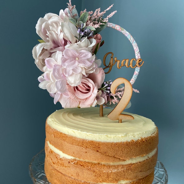 Liberty Floral Cake Topper - Birthday Cake Topper, First Birthday ...