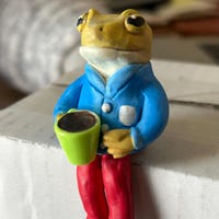 Handmade Polymer Clay Green Small Tiny Toad Figurine Personalized Gift ...