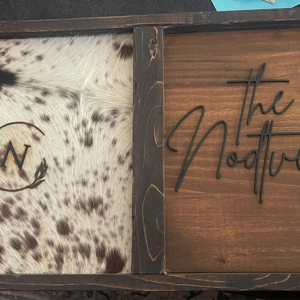 Cowhide Branding Frame, Cowhide Wood Sign, Family Heirloom, Unity ...