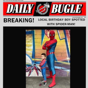 Custom Spider-man Daily Bugle Digital Newspaper Template - Etsy