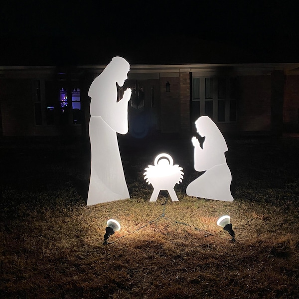 Life Size Outdoor Nativity Set - Mary, Joseph and Baby Jesus - Etsy