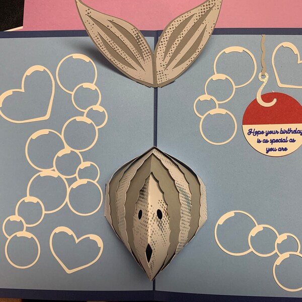 DIY Pop-up Fish Card Template SVG and PDF Files for Instant Download - Etsy