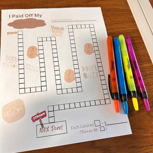 Debt Payoff Tracker Printable: Coloring Sheet, Money Challenge (PDF) - Etsy