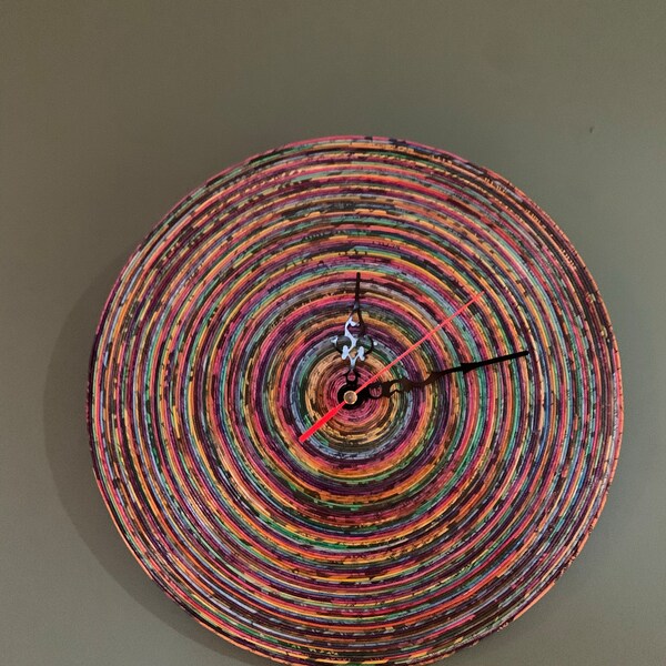 Recycled Paper Clock Eco-friendly Unique up Cycling Brown Round - Etsy