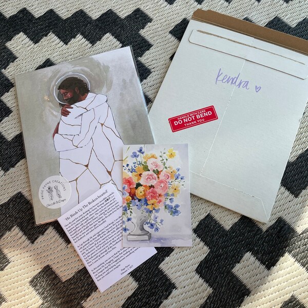 He Binds up the Broken Hearted, Kintsugi Christ, Jesus Christ Wall Art ...