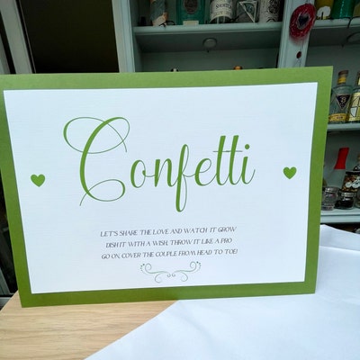 Confetti Sign, Confetti Poem, Wedding Decor, Rose Petal Sign, Send off ...