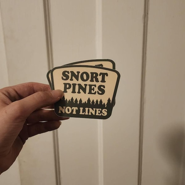 Snort Pines Not Lines, Outdoors Water Bottle Sticker, Funny Nature ...