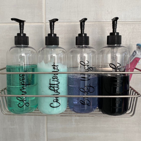 Refillable Clear Shampoo and Conditioner Bottles, Clear Plastic Bottles ...