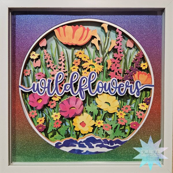 Wildflowers 3D Shadow Box SVG/ Layered Cardstock/ 3D Layer Flowers ...