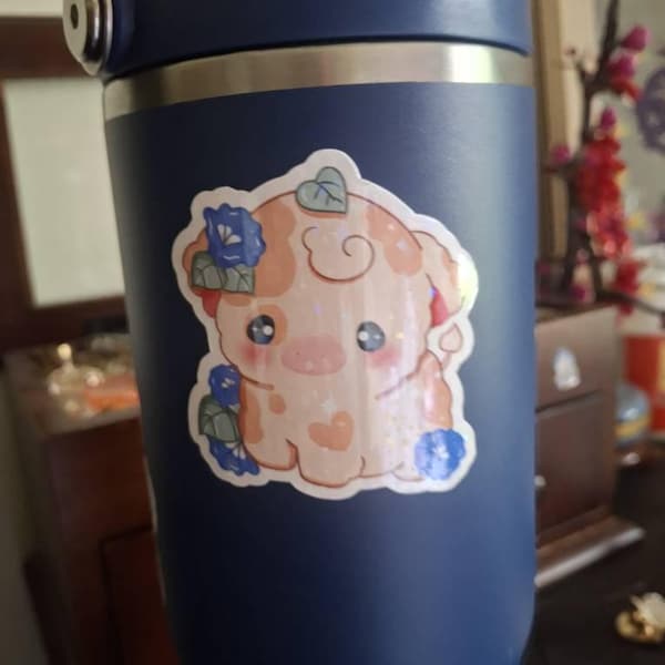 12 Birth Month Cow Stickers, Cute Cow Stickers, Waterproof Water Bottle ...