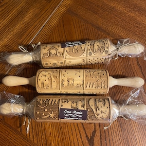 Nativity Engraved Rolling Pin CHRISTMAS Cookies Embossing Rolling Pin ...