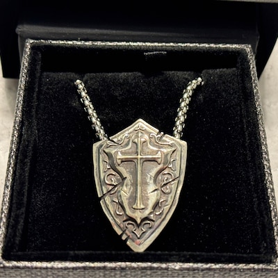 Monothic Battlescar Cross Shield Sterling Silver - Etsy