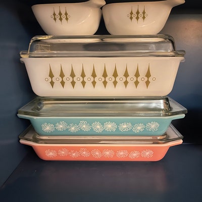 RARE Agee Crown Pyrex Turquoise Picket Fence Ramekins - Etsy