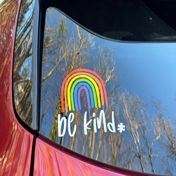 Be Kind Decal, Vinyl Autism Sticker, Car Window Accessory, Gift for ...