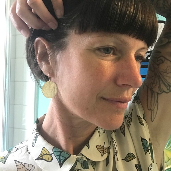 Earring Silver - Tulip Shield Large - Statement Earrings - Wearable Art ...