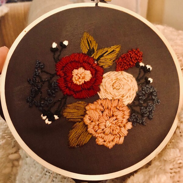 Hand Embroidery Kit Beginner Embroidery Kit Modern Embroidery Hoop Art ...