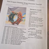 Red Dragon Beaded Wrap Bracelet Tutorial, Seed Bead Beading Pattern by ...