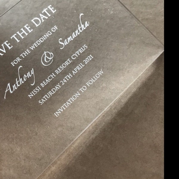 Personalised Acrylic Luggage Tag Wedding Invitation - Etsy