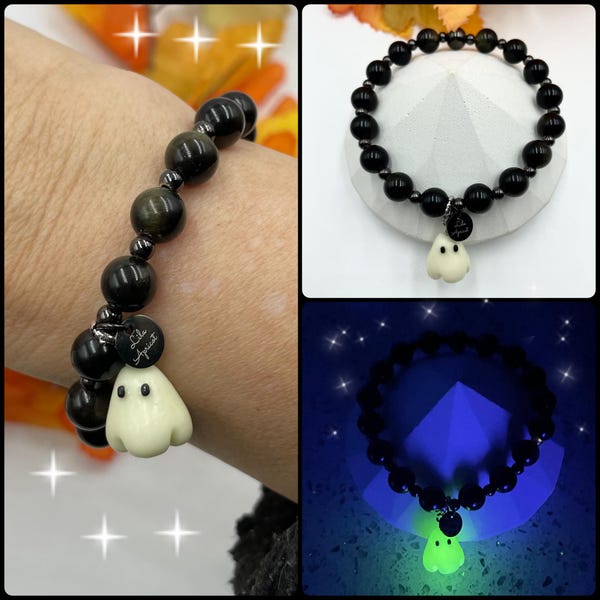 Glow in the Dark Ghost Charm: Handmade Clay Spooky Charm - Etsy