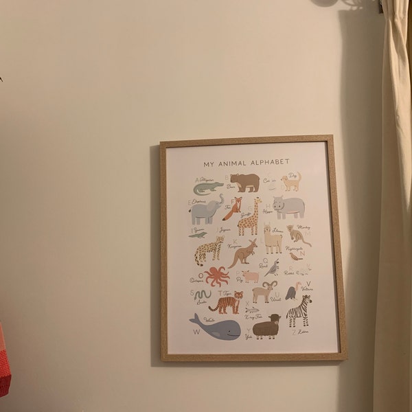 Rainbow Animal Alphabet Poster, PRINTABLE Wall Art, ABC Poster, Kids ...