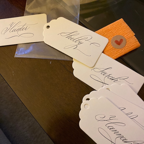 Custom Calligraphy Gift Tags,personalized Handwritten Name Tags With ...