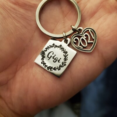 Gigi Silver Jewelry Silver Keychain Silver Keyring Gigi - Etsy