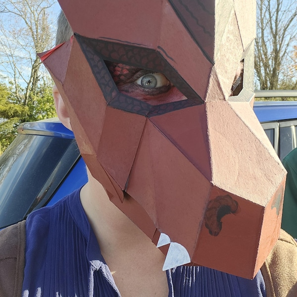 Oni - Demon Mask | Hannya Full Face Mask - DIY Papercraft (PDF Template ...