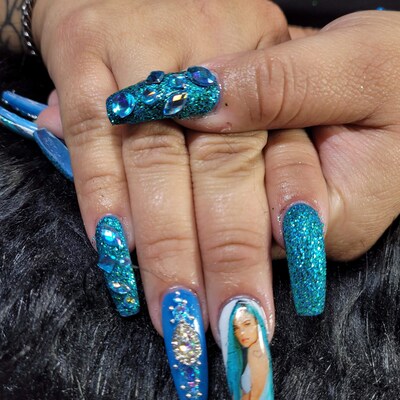 Karol G Nail Decals for Natural Acrylic Press on or Gelx Nails Water ...