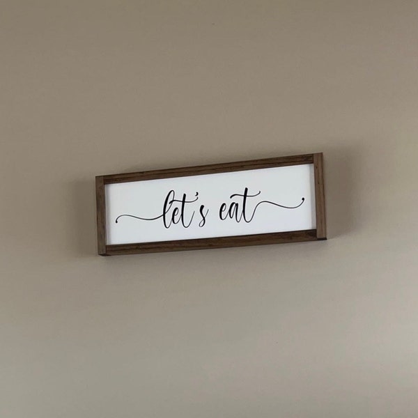Let's Eat Wood Sign for Kitchen, Kitchen Signs, Kitchen Wall Decor ...