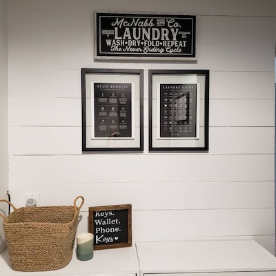 Black Laundry Sign 3pc Print Set, Laundry Printable, Laundry Wall Art ...