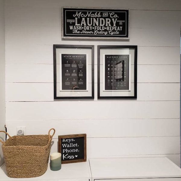Black Laundry Sign 3pc Print Set, Laundry Printable, Laundry Wall Art ...